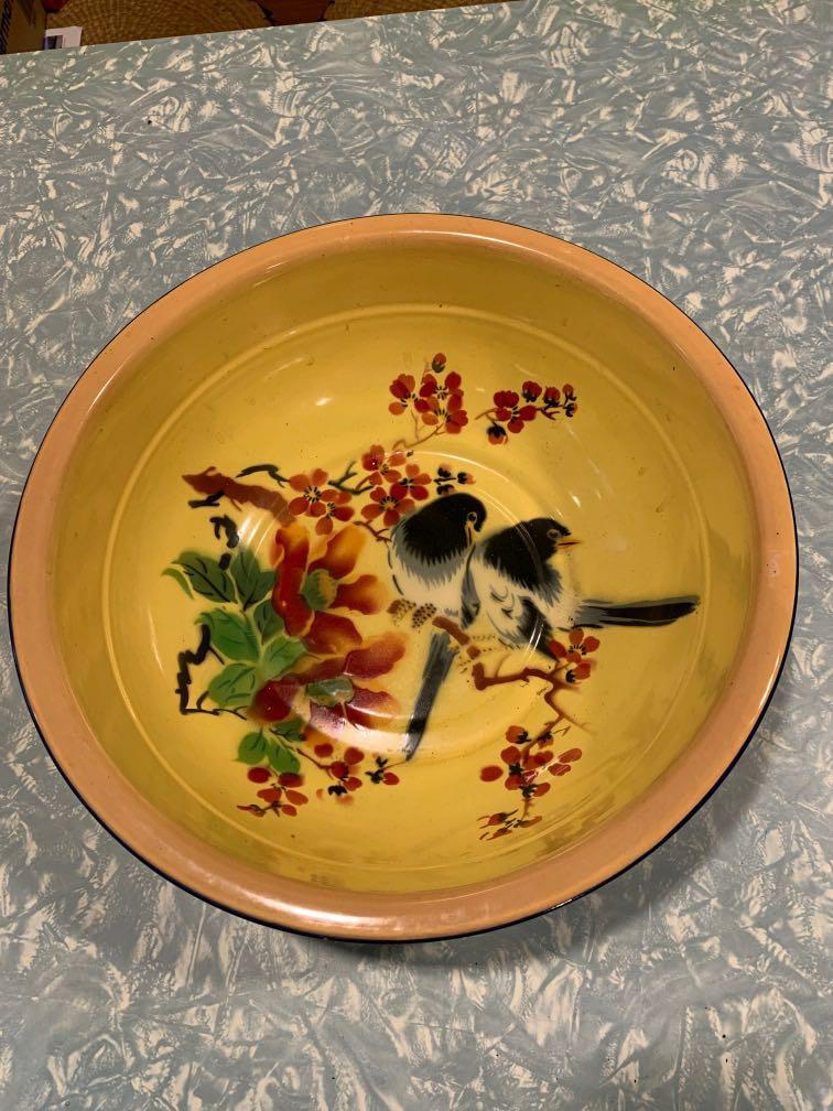 Vintage enamel basin, Furniture & Home Living, Home Decor, Other Home ...