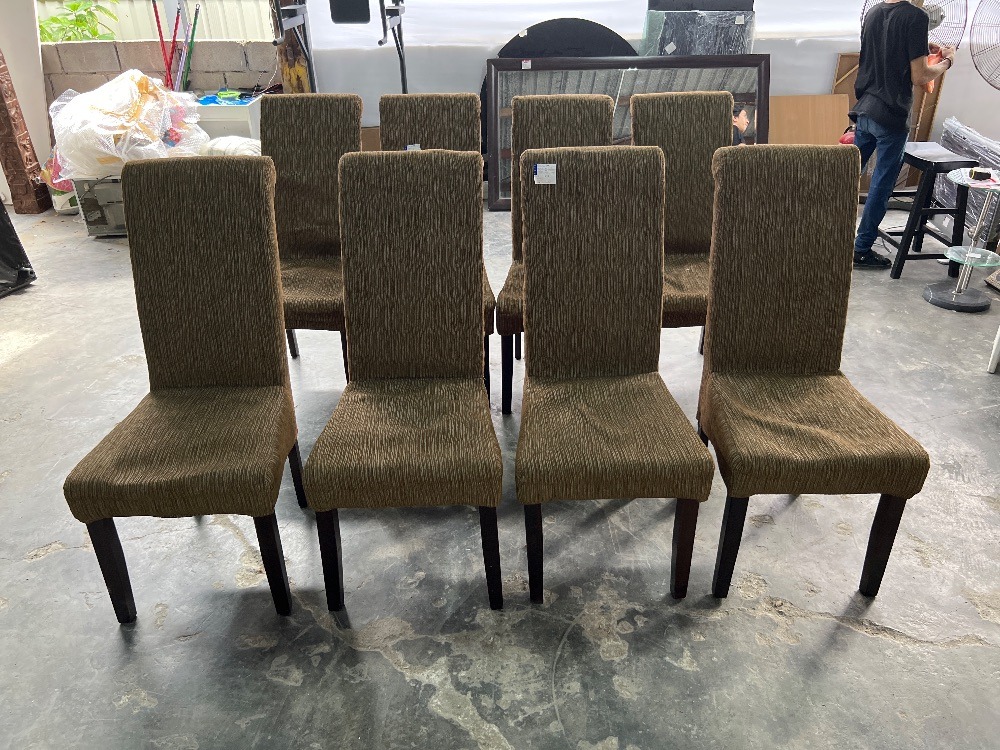 Wooden Fabric Dining Chair / Kerusi Makan Kain Kayu, Furniture & Home ...