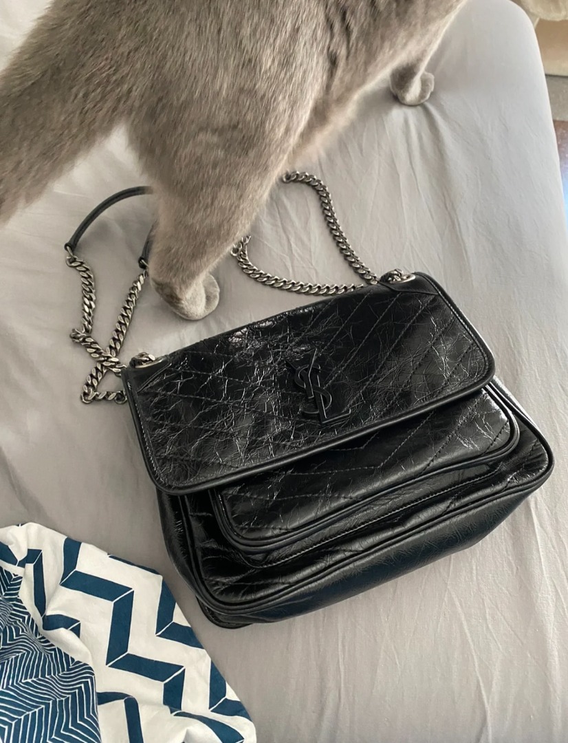 ysl niki medium cowhide classic black, Women's Fashion, Bags & Wallets ...