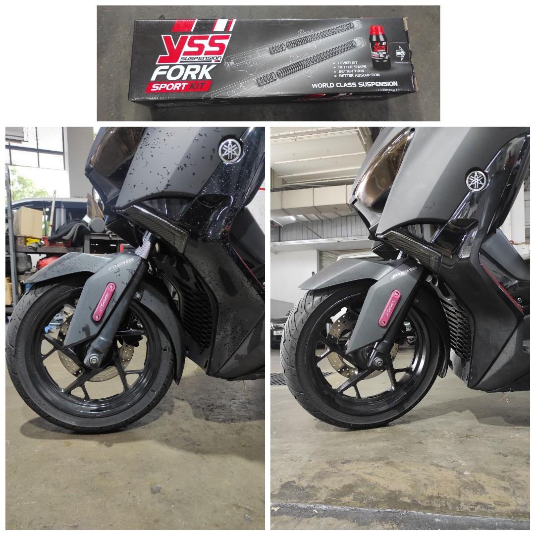 YSS LOWERED 2INCH FORK KIT ON XMAX, Motorcycles, Motorcycle Accessories ...