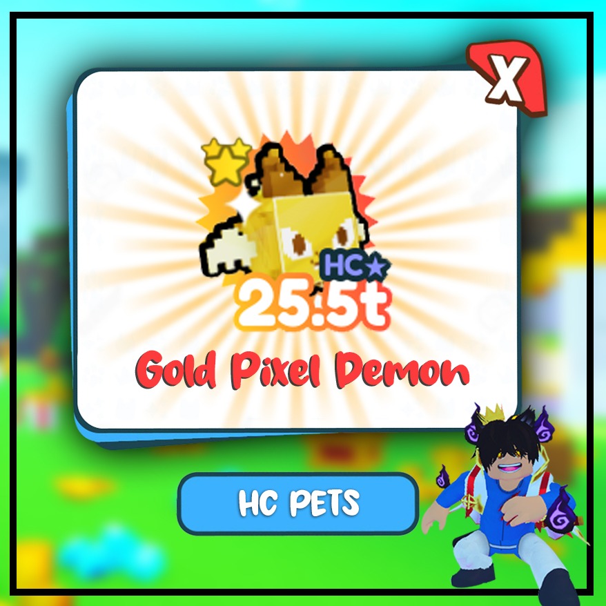 25t Gold Pixel Demon HardCore Pets, Video Gaming, Gaming Accessories ...