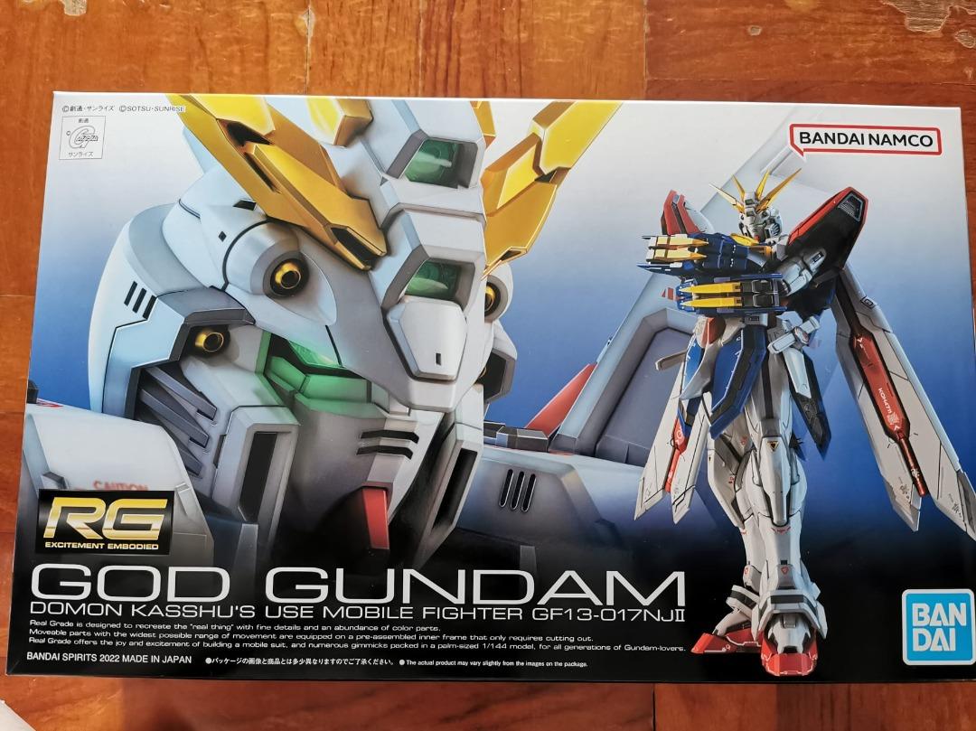 (出售) 現貨！100%全新 Bandai RG god gundam 神高達 1:144 模型 最後一盒 (請注意拍賣陳述事項), 興趣及遊戲, 玩具 & 遊戲類 - Carousell