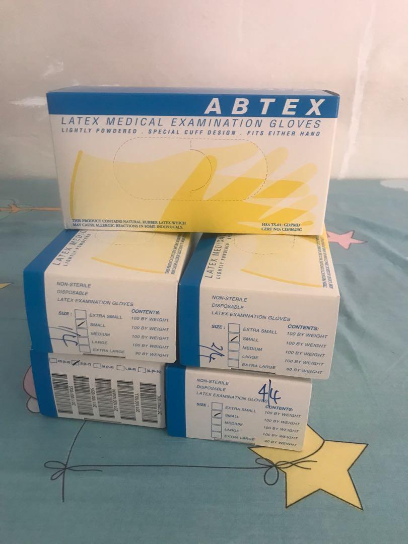 Abtex latex medical examination gloves size: small, Health & Nutrition ...