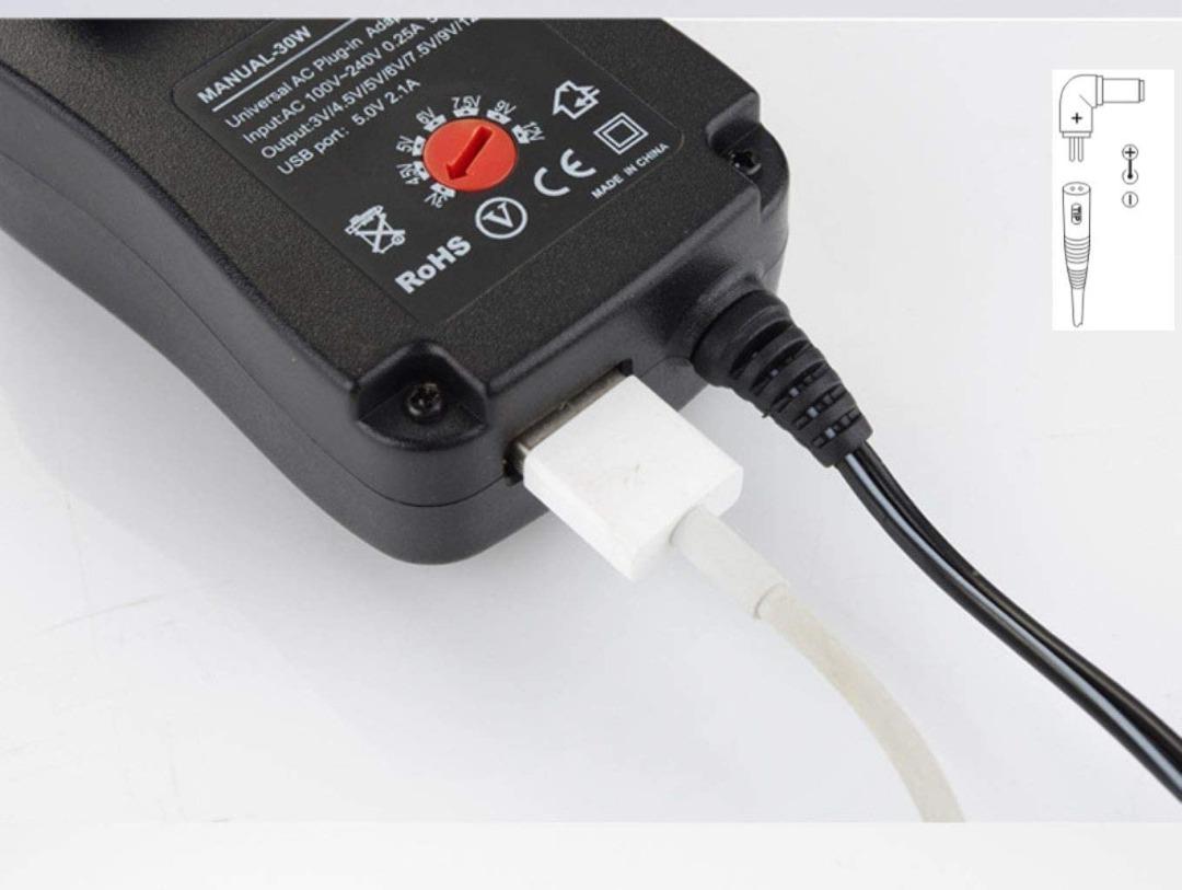 (Adapter only, no tips) 30W Universal Multi Voltage AC to DC Power ...