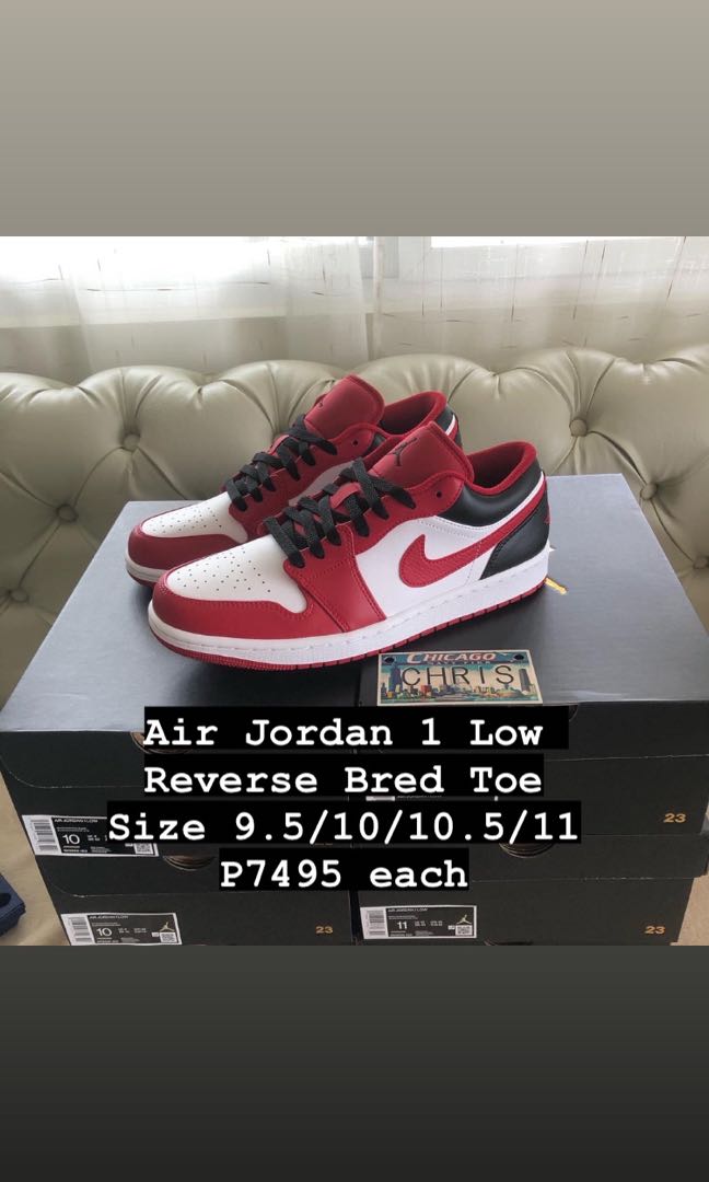 Air Jordan 1 Low Reverse Bred Toe, Men's Fashion, Footwear, Sneakers on ...