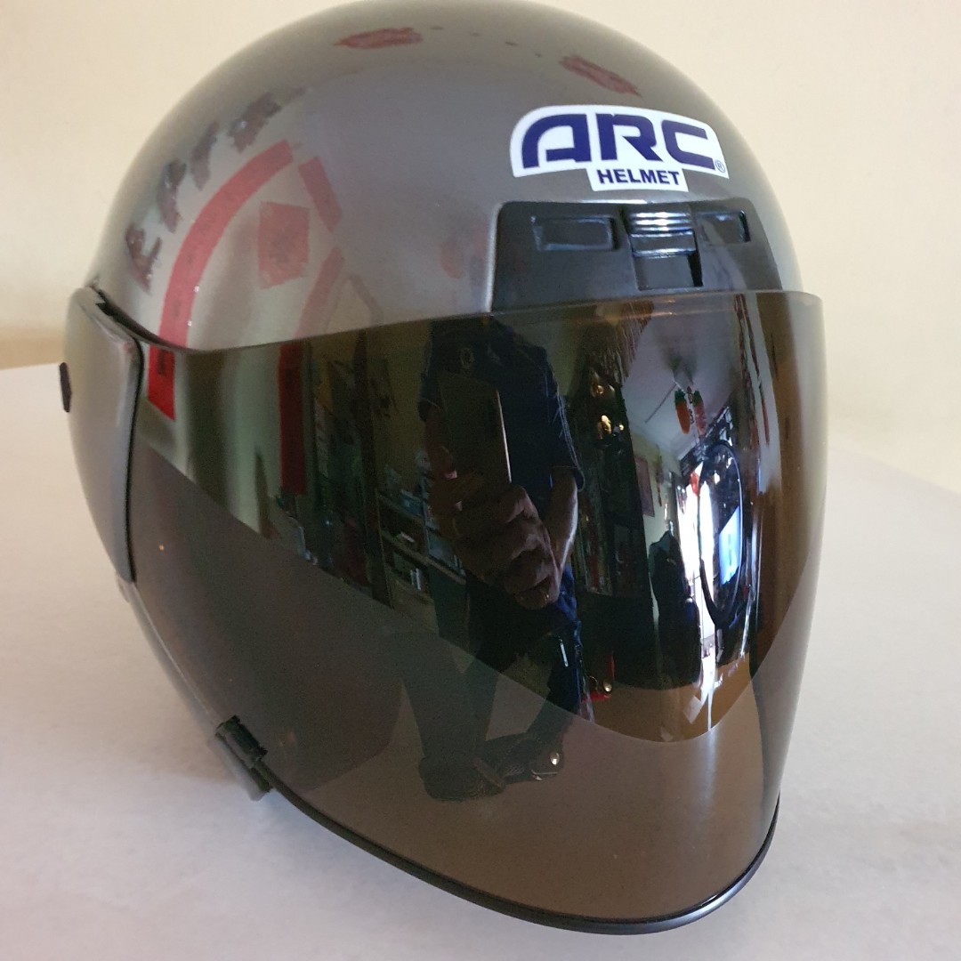 ARC ASTRO HELMET GLOSS GREY COLOUR, Motorcycles, Motorcycle Accessories ...