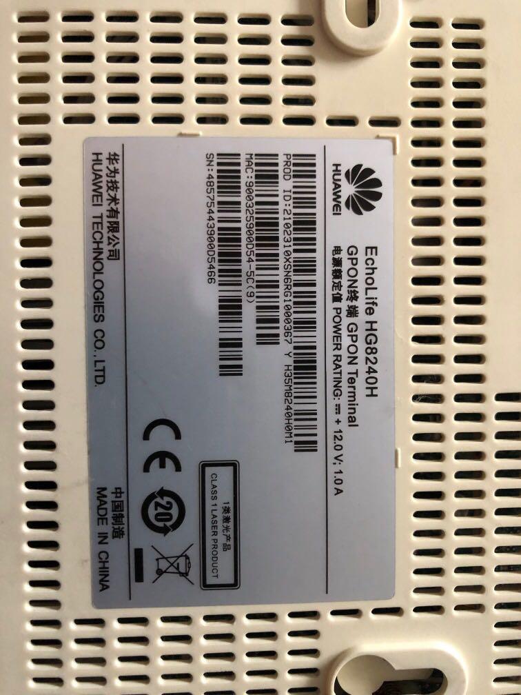 Asus dual band router and Huawei echolife HG8240H fiber modem ...
