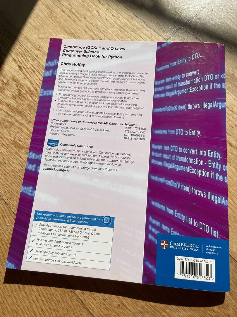 Cambridge Igcse And O Level Computer Science Programming Book For Python 興趣及遊戲 書本 And 文具 教科書