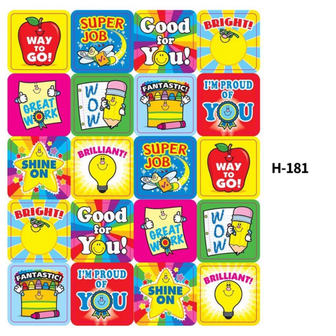 Children's Cartoon Reward Motivation Stickers Kids School Teacher ...