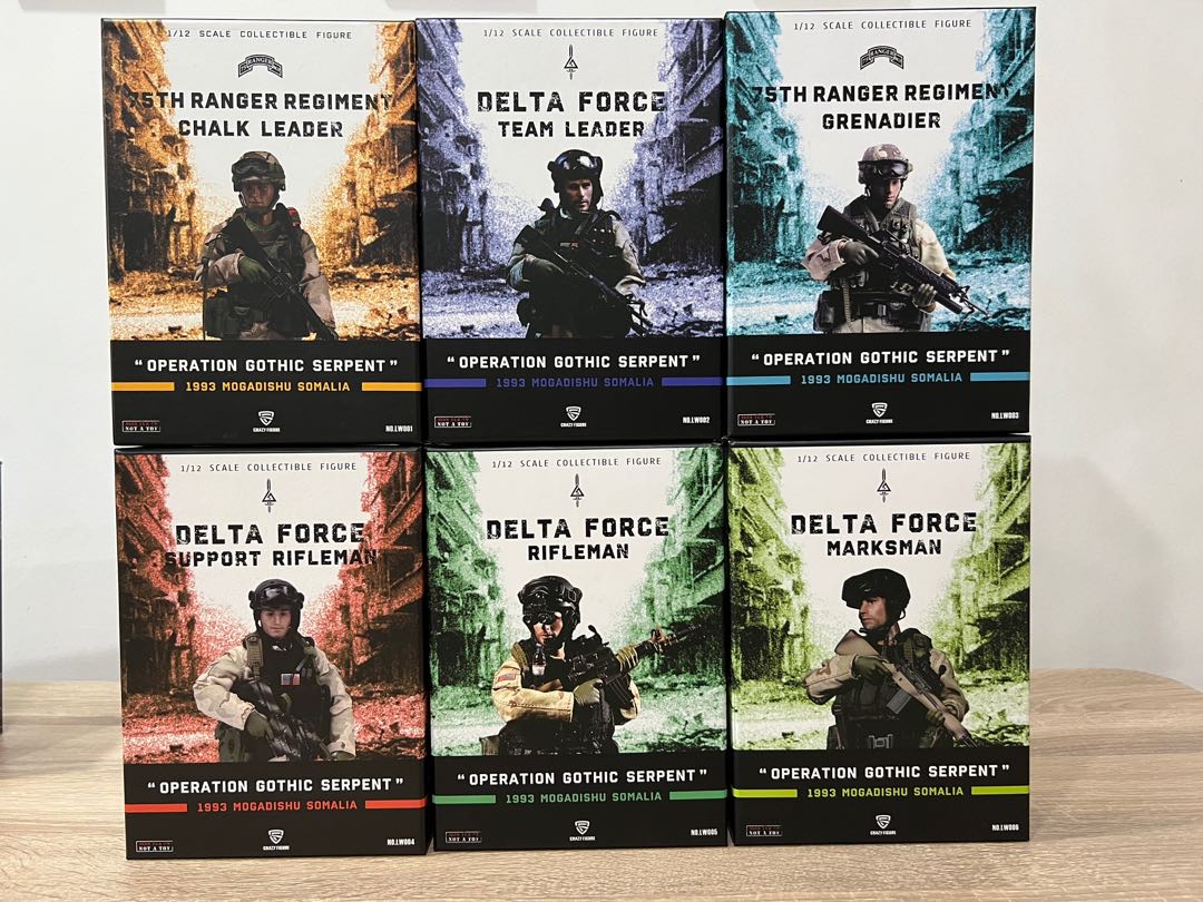 Crazy figure 1/12 scale 1993 Mogadishu Somalia operation figure ...