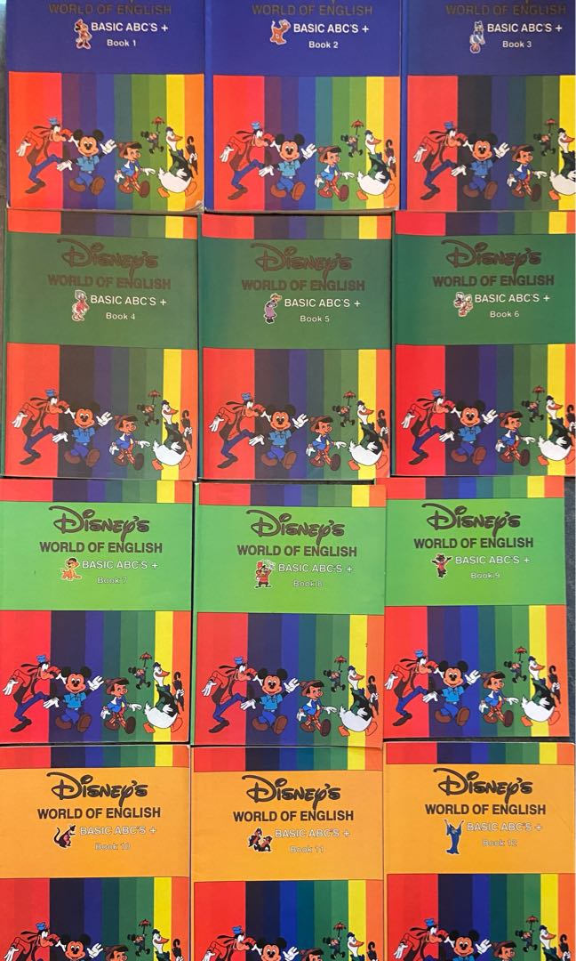 Disney world of English Basic ABC’s Book1-12, 兒童＆孕婦用品, 嬰兒玩具 - Carousell