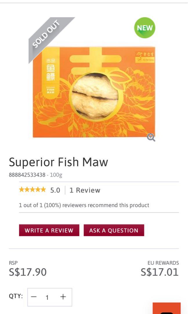 Eu Yan Sang Superior Fish maw, Food & Drinks, Other Food & Drinks on ...