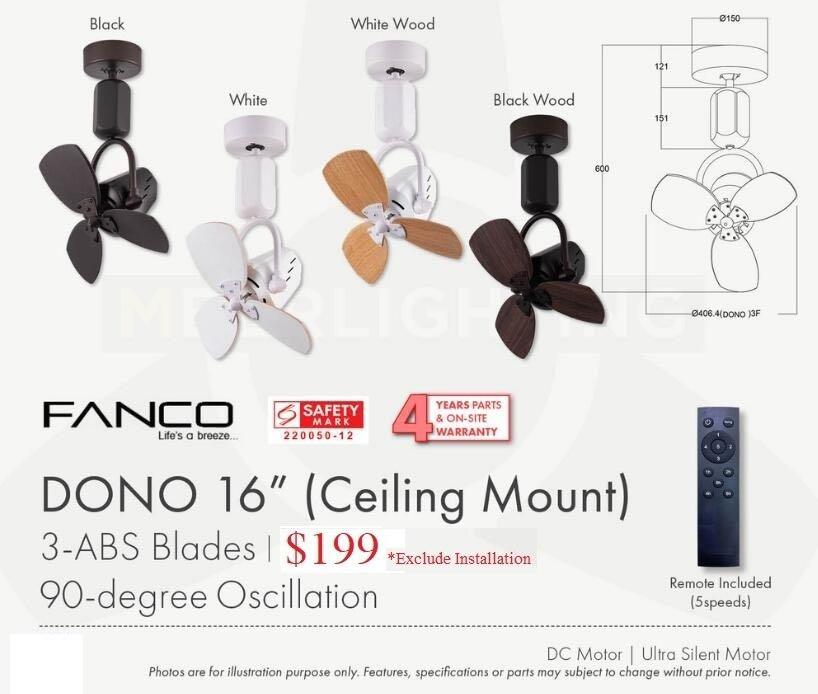 FANCO Corner Fans/DONO 16inch/Vino 18inch/Nano 16inch/Corner Fan/Acorn ...