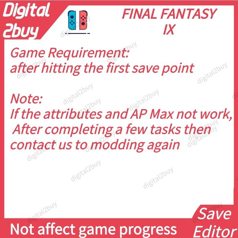FINAL FANTASY IX Save Editor FF9 Save Modding, 電子遊戲, 電子遊戲機, 其他 - Carousell