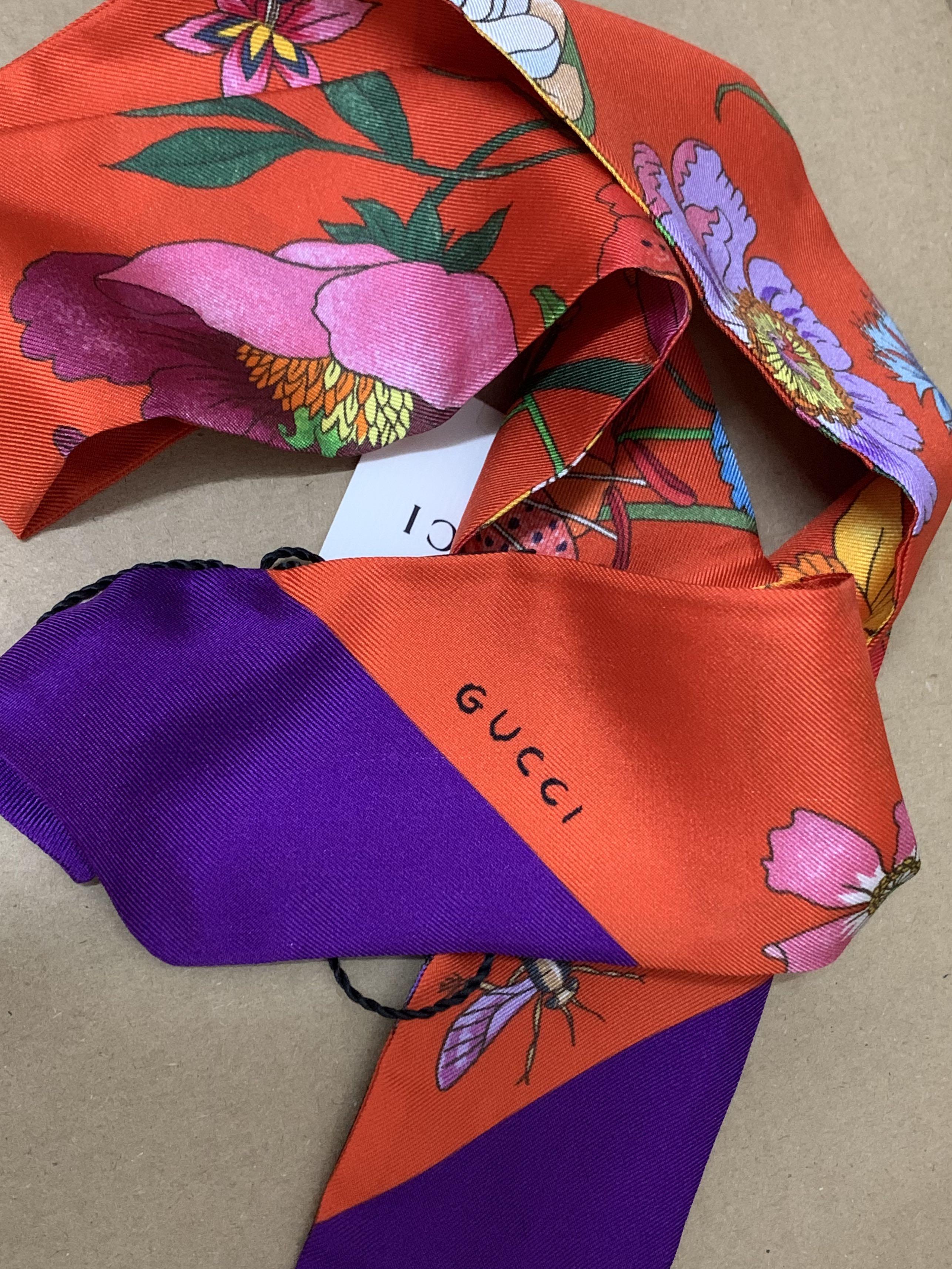 Gucci silk twill neck bow, Luxury, Accessories on Carousell