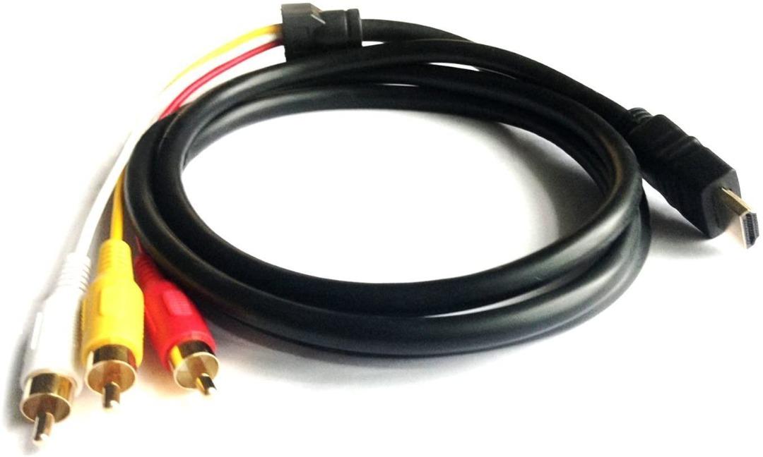 HDMI to RCA Cable, HDMI Male to 3RCA AV Composite Male M/M Connector Adapter Cable Cord ...