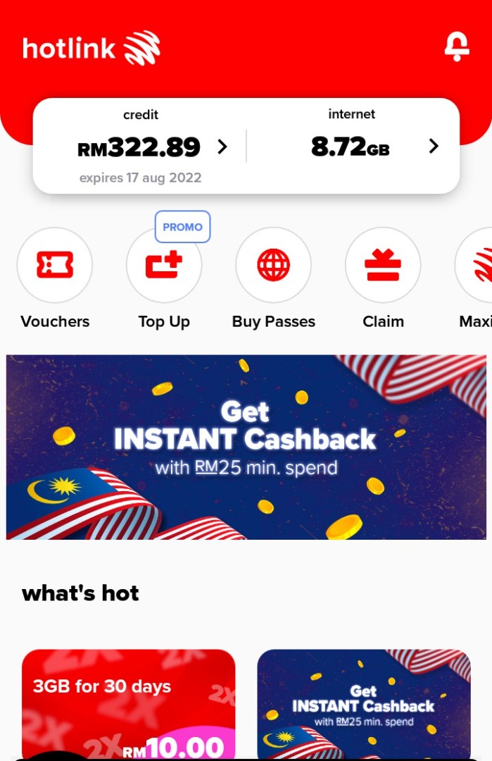 Hotlink RM300, Tickets & Vouchers, Store Credits on Carousell