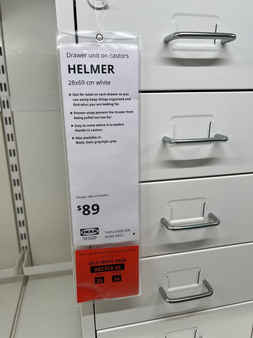 IKEA Helmer drawer in red, Furniture & Home Living, Furniture, Shelves ...
