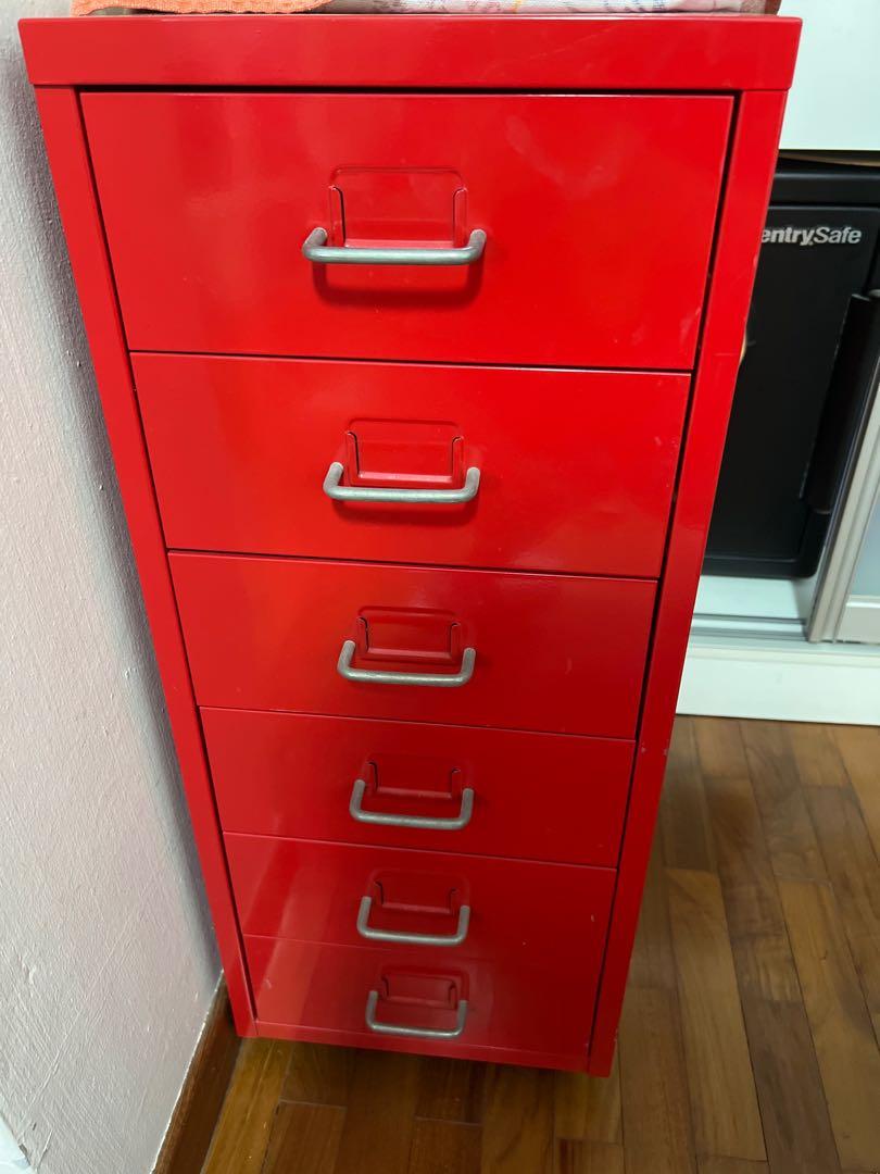 IKEA Helmer drawer in red, Furniture & Home Living, Furniture, Shelves ...