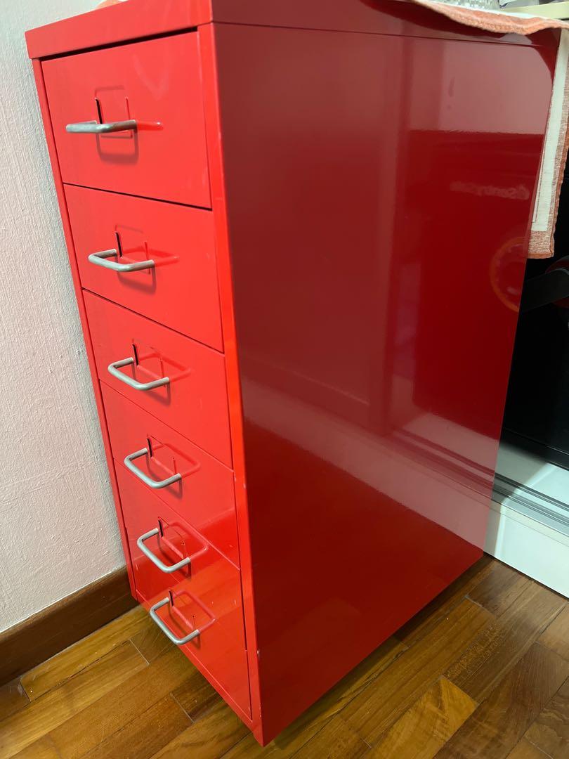 IKEA Helmer drawer in red, Furniture & Home Living, Furniture, Shelves ...