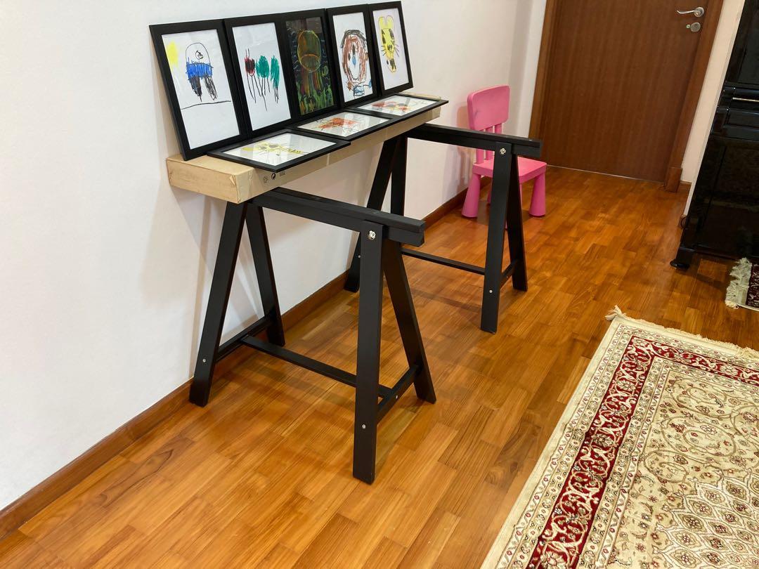 Ikea oddvald table legs trestle support rack, Furniture & Home Living ...