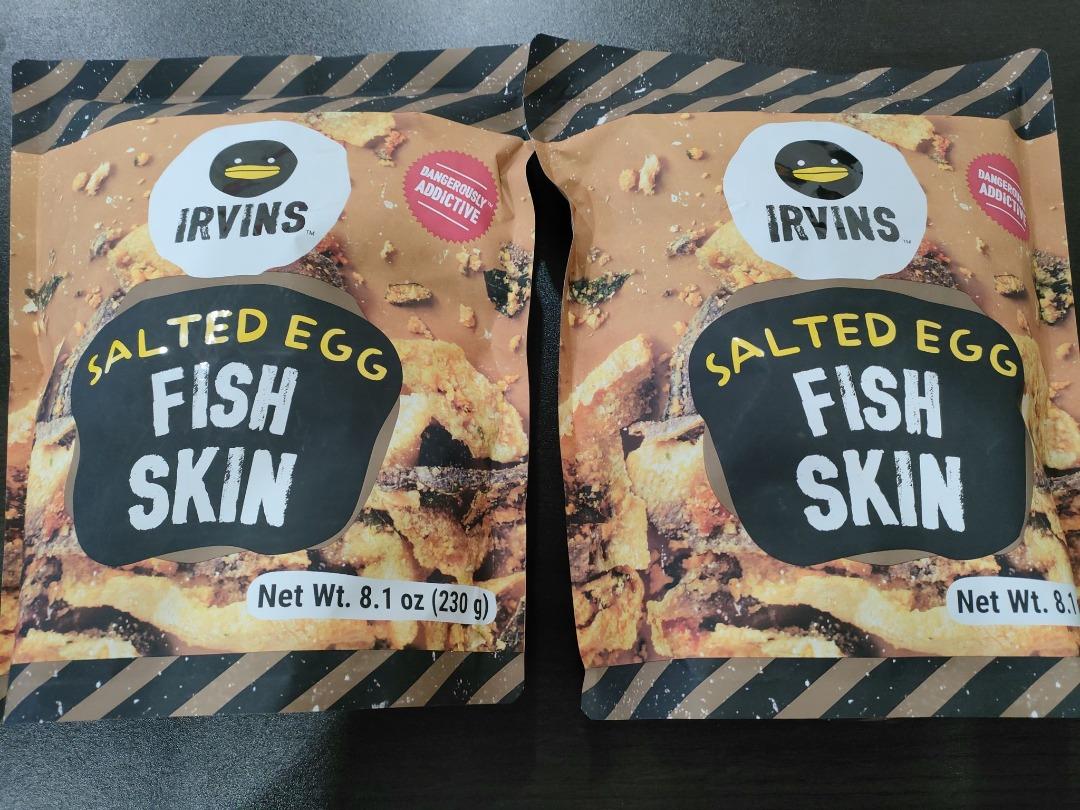 IRVINS Salted Egg Fish Skin (230g), Food & Drinks, Packaged & Instant ...
