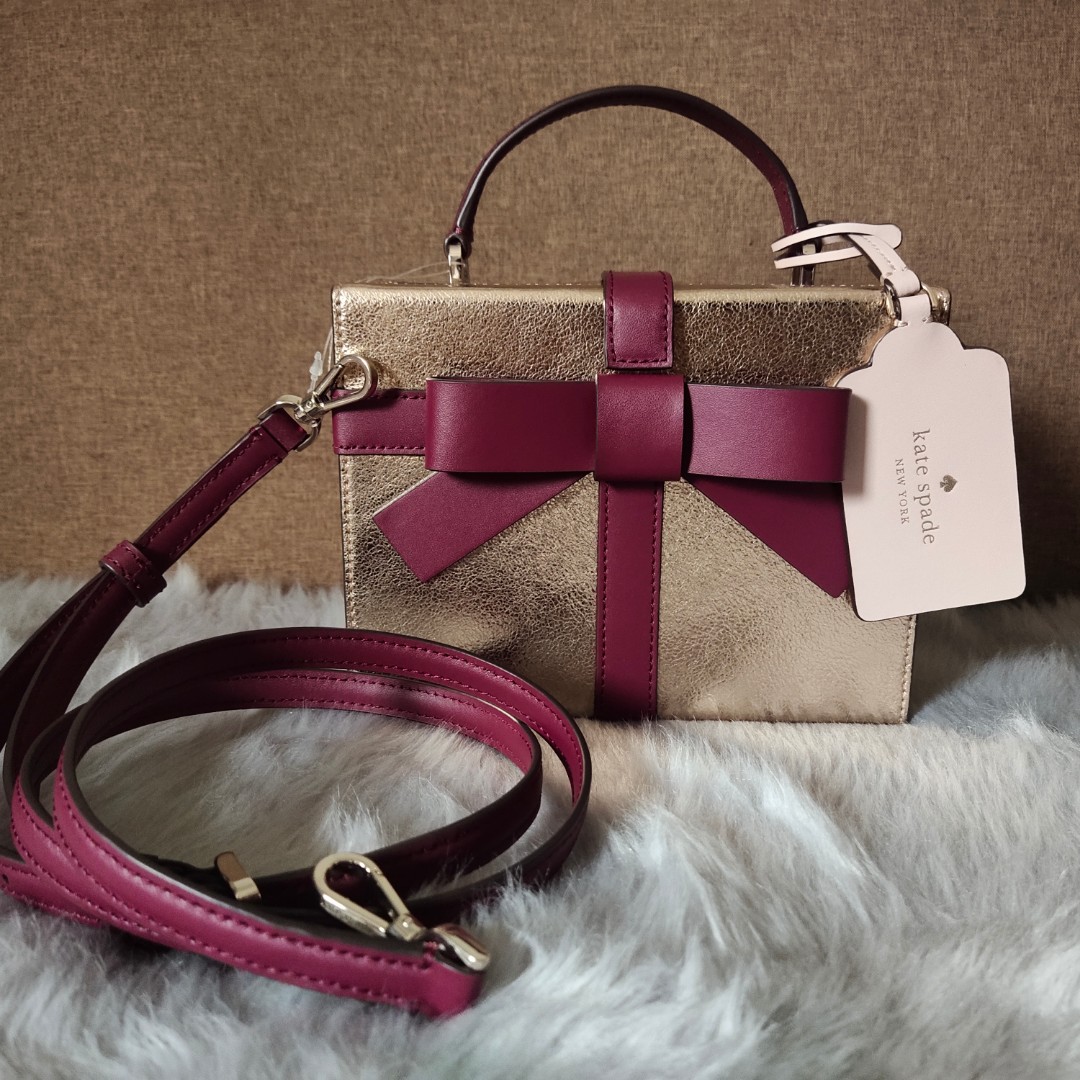 Kate Spade ribbon top handle bag, Luxury, Bags & Wallets on Carousell