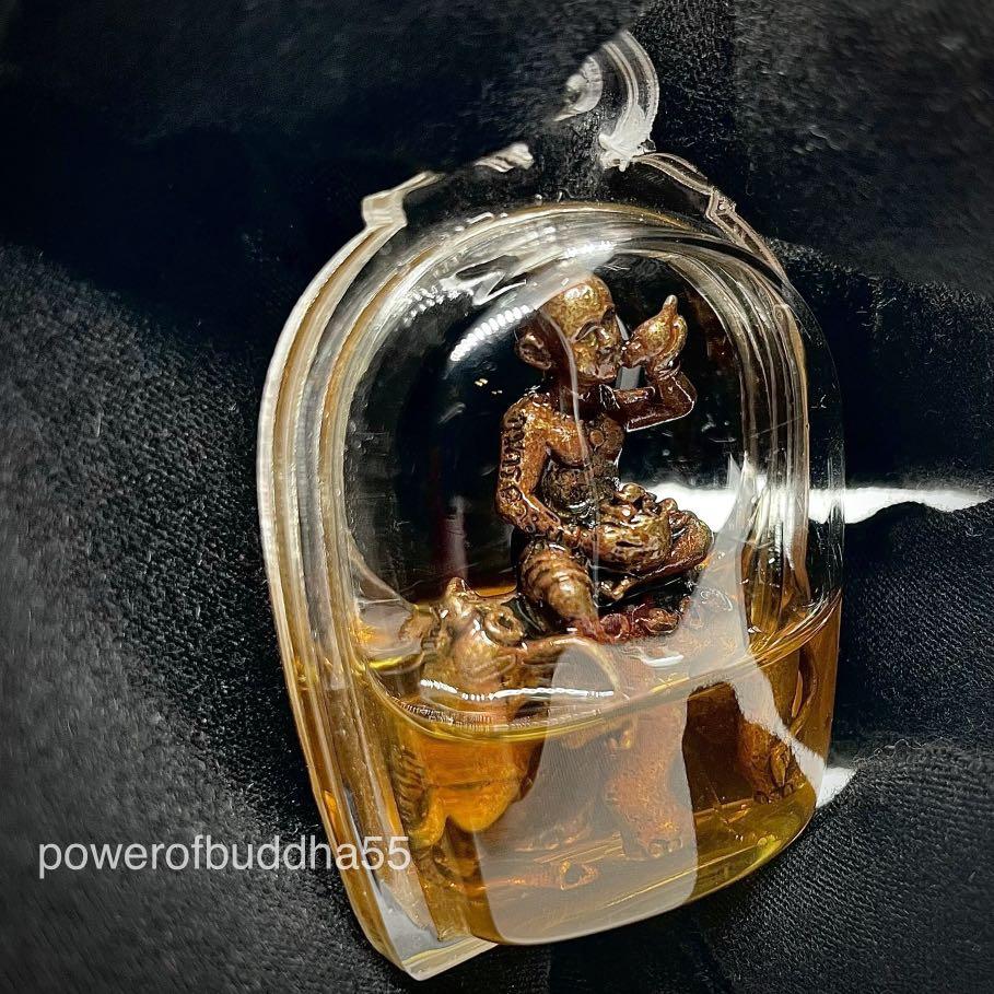 Kuman Thong with Lucky Conch Shell Riding Elephant Oil in Casing Thai ...