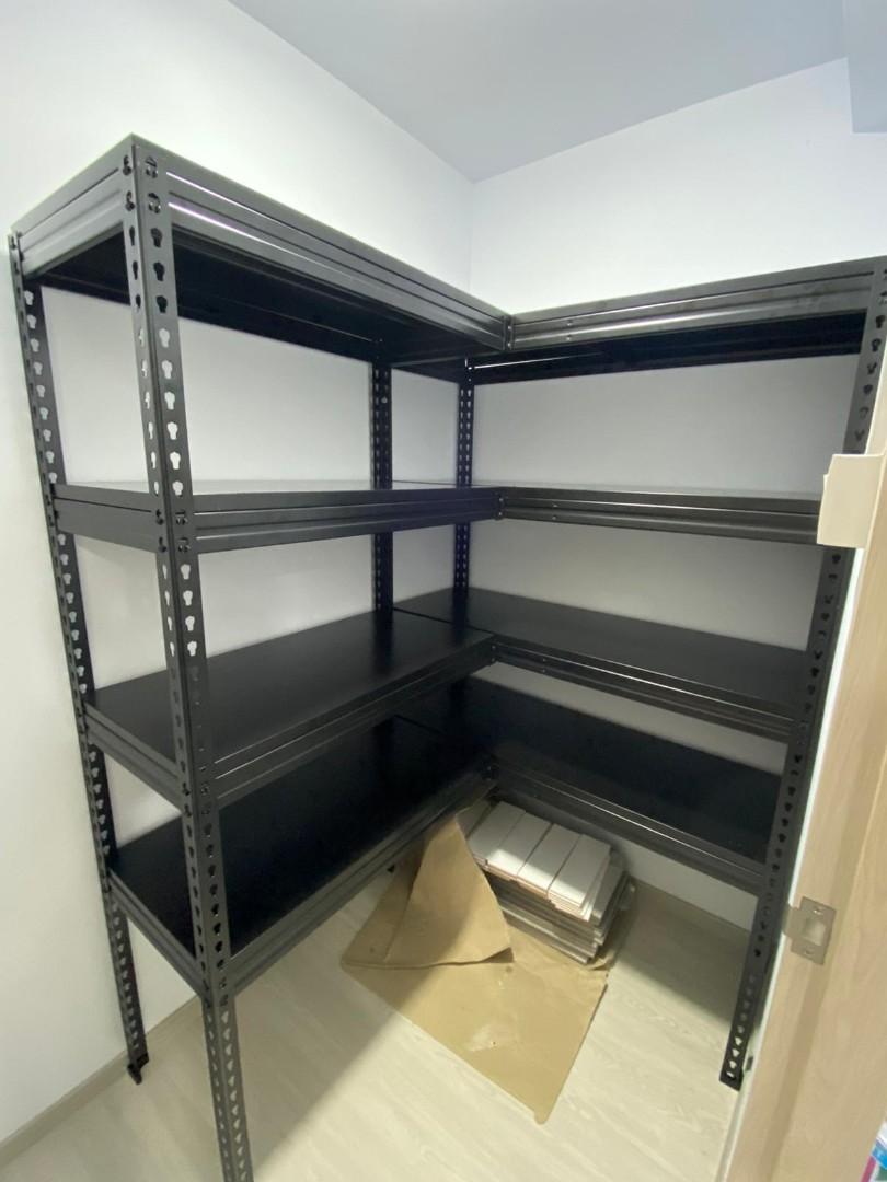 L Shaped Metal Boltless Rack | Shelving Storage Unit, Furniture & Home ...