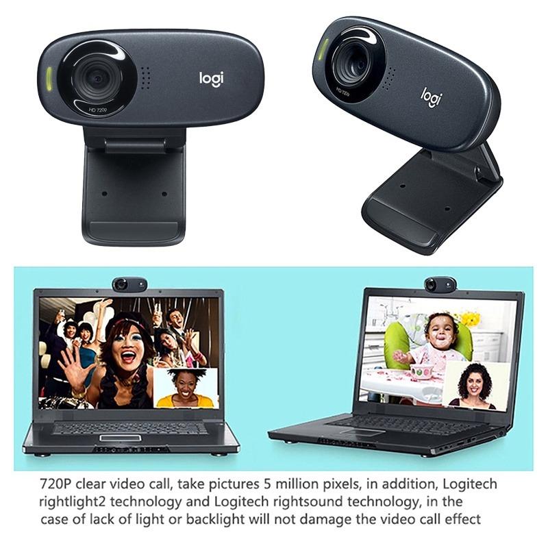 Logitech C310 HD Webcam Original With Mic for compatible with zoom skype computer laptop desktop ...