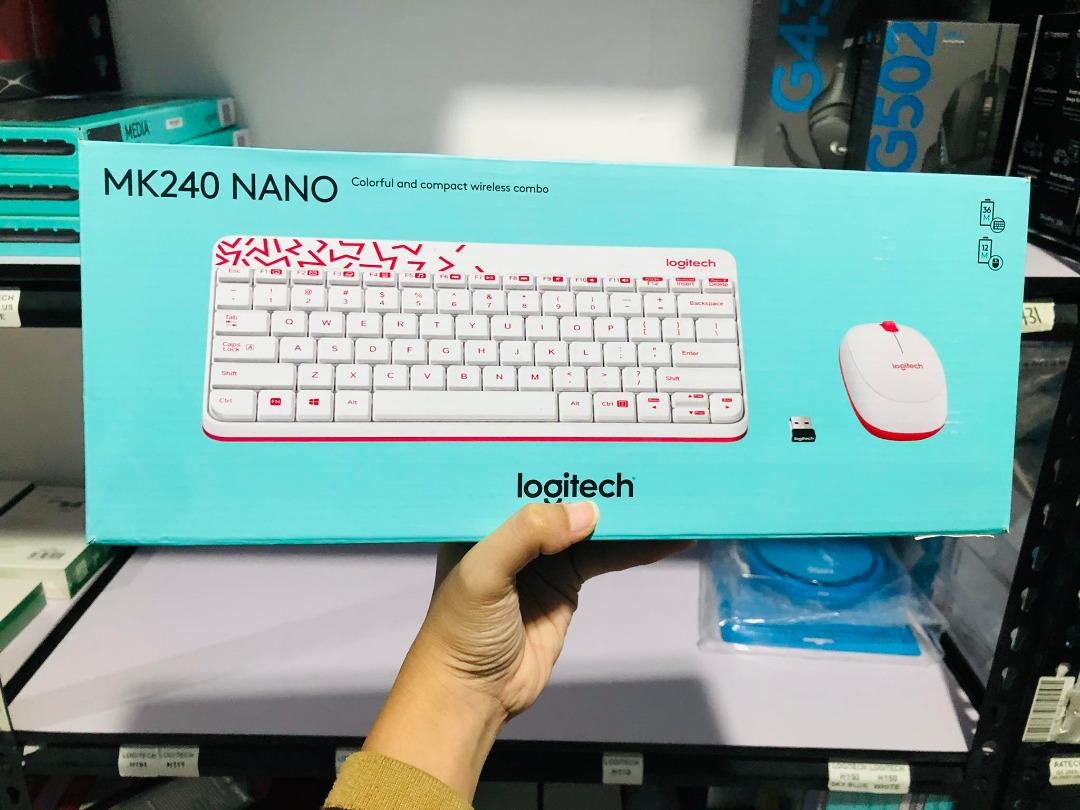 Logitech Mk240 Nano Wireless Keyboard Mouse Combo White Computers And Tech Parts And Accessories