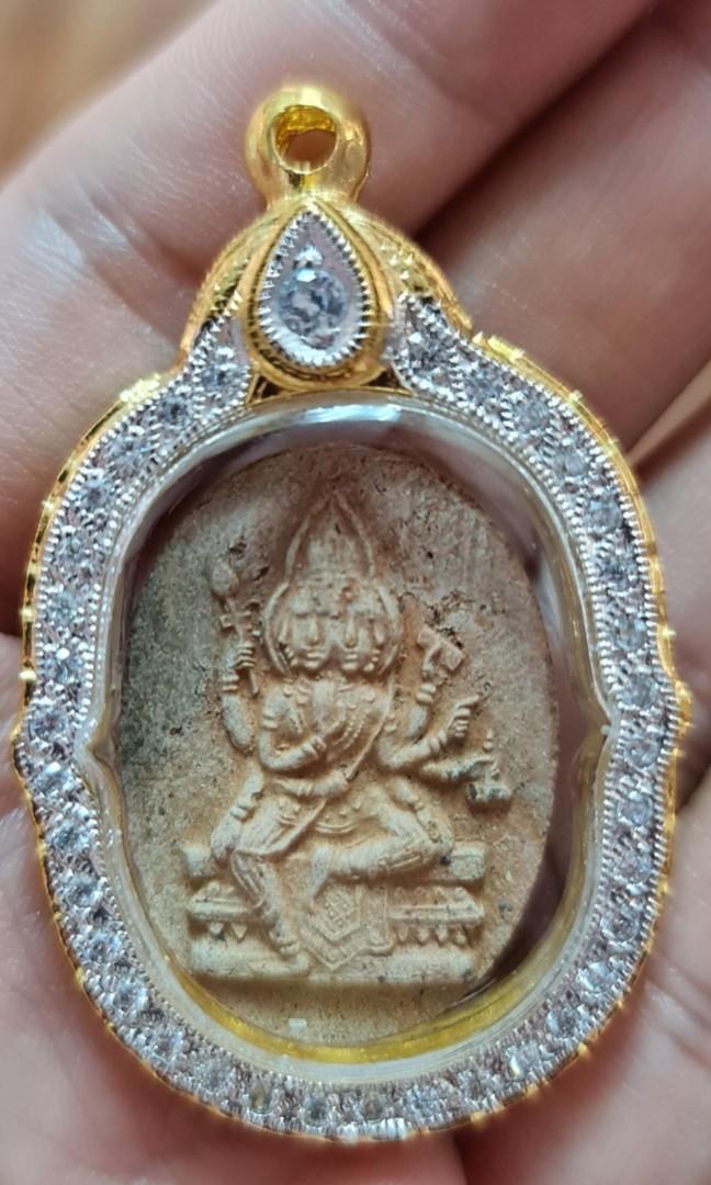 Lp See/Lp Sie Wat Sakae Phra Phrom BE2519 terracotta material with hand ...