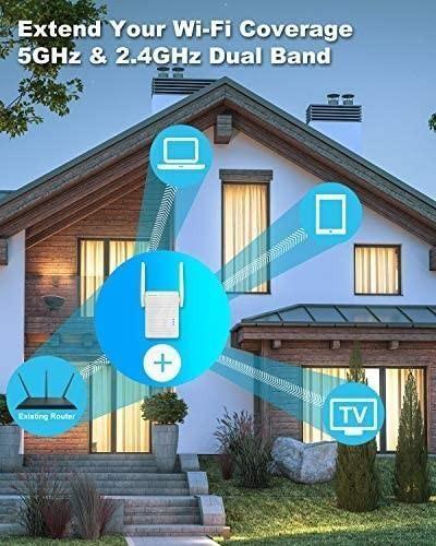 (M1063) BrosTrend AC1200 WiFi Booster Range Extender, WPS Easy Setup WiFi Extender, 1200Mbps ...