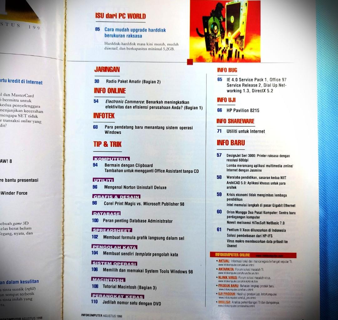 Majalah INFO KOMPUTER No.8 th.1998, Buku & Alat Tulis, Majalah ... Majalah INFO KOMPUTER No.8 th.1998, Buku & Alat Tulis, Majalah ...