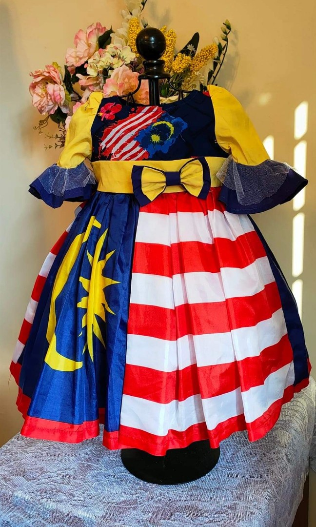 Baju Gaun Merdeka Bendera Jalur Gemilang Malaysia Gown Dress Malaysian ...