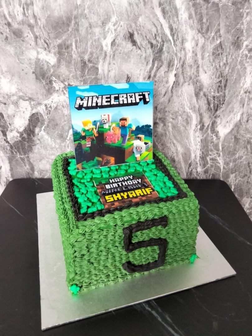 Minecraft cakes edible prints, Food & Drinks, Homemade Bakes on Carousell