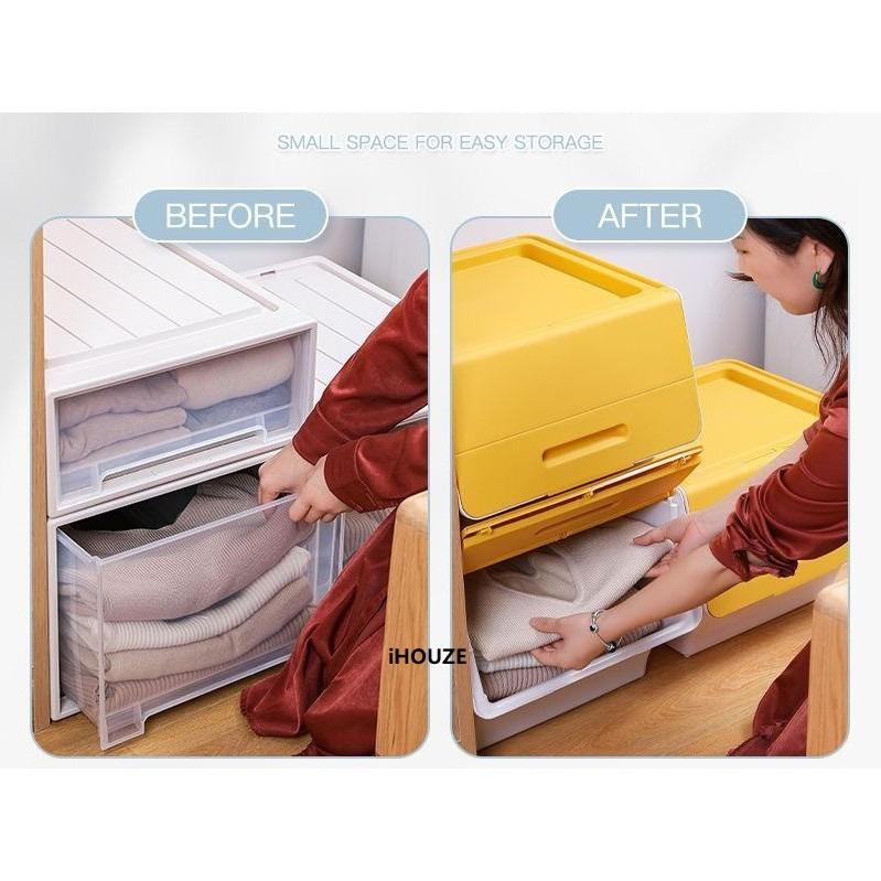 Multipurpose 35L Storage Box Stackable Plastic Wardrobe Drawer Rack ...