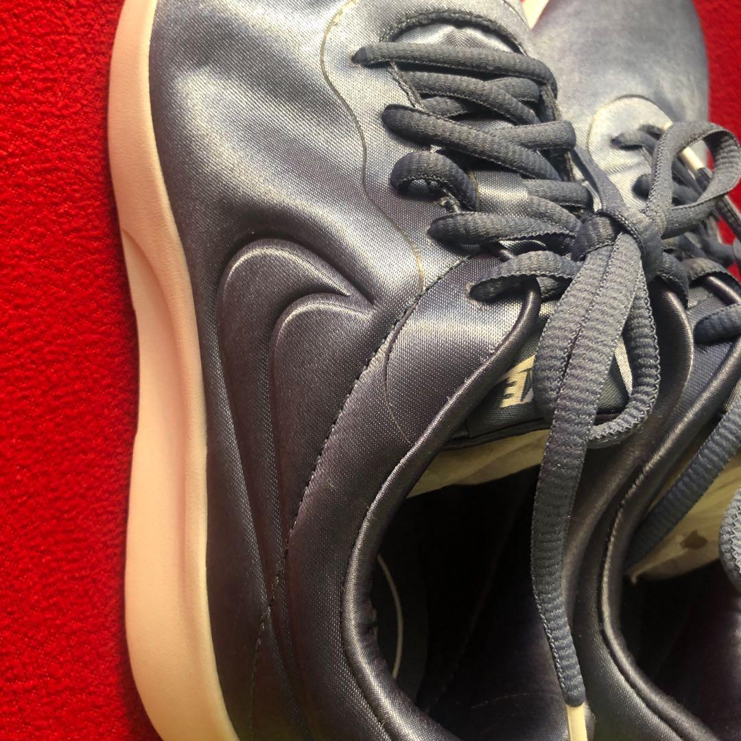 Nike Satin Tanjun Womens Metallic Blue Shoes, Women's Fashion, Footwear ...