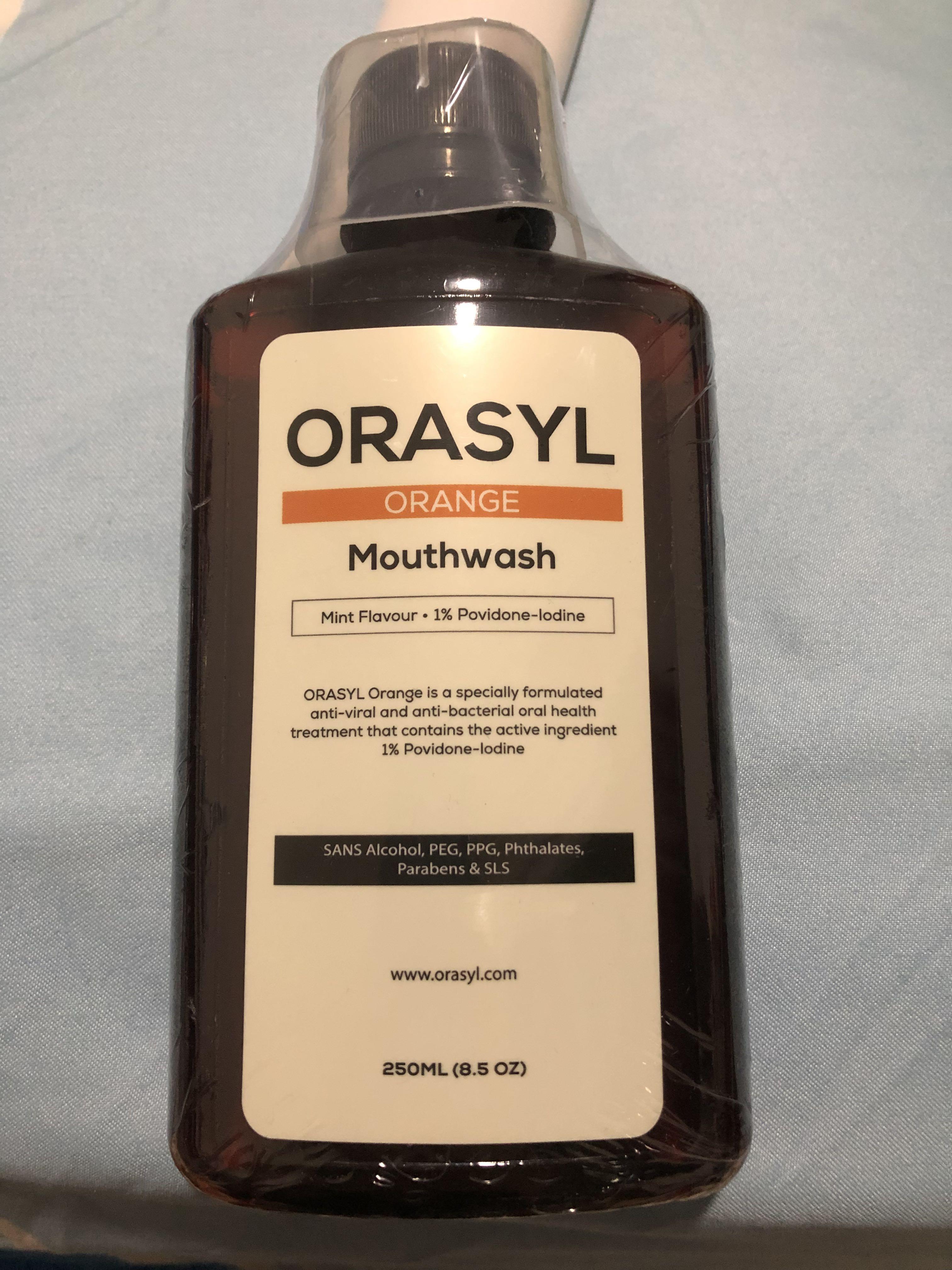 ORASYL Orange Antiseptic Mouthwash (1% povidone Iodine) 250ml, Beauty ...