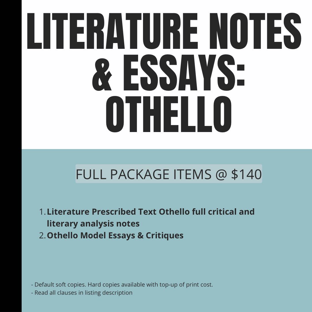 OTHELLO BY WILLIAM SHAKESPEARE - O LEVEL/ IGCSE LITERATURE 0475 SET ...