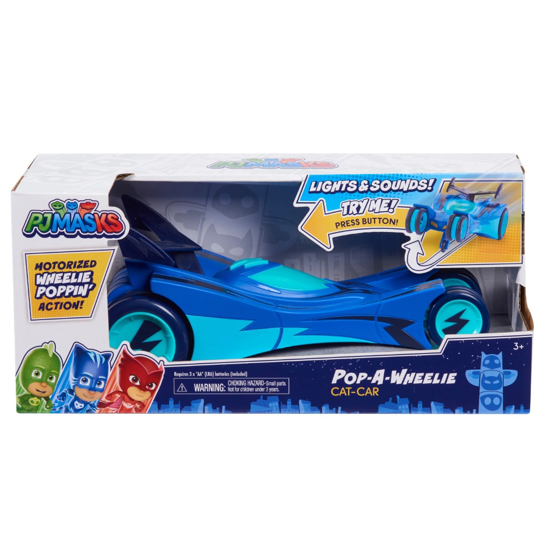 PJ Masks Pop-A-Wheelie Cat-Car, PJ Masks Vehicle with Lights and Sounds ...