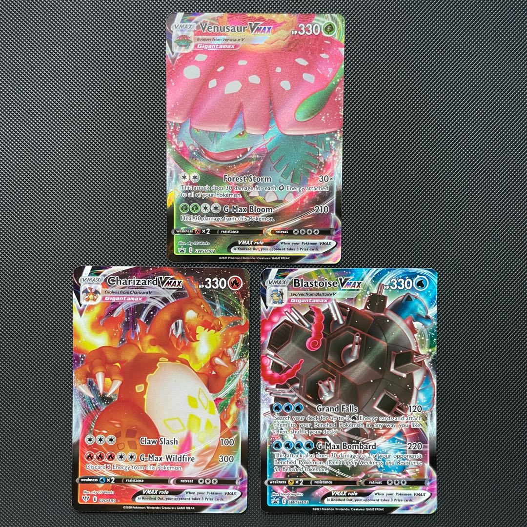 Pokemon TCG Ultra Rare VMAX Charizard Blastoise Venusaur, Hobbies ...