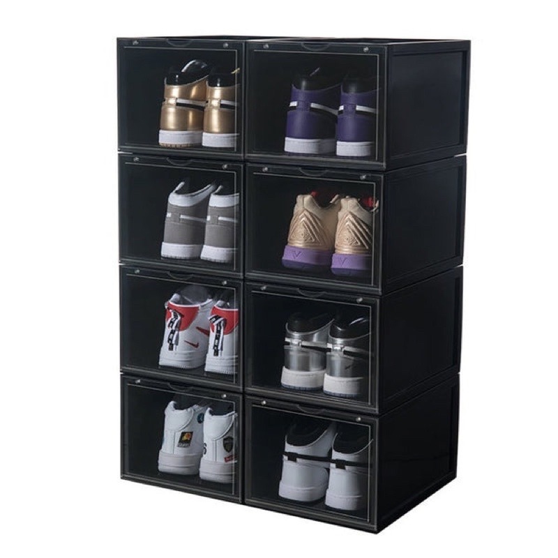 Premium Front Display Shoe Box with Magnetic Door Black AJ Box ...