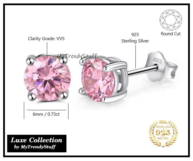 Save 14%! Sparkly VVS Grade Pink Diamond Simulant Solitaire Necklace ...