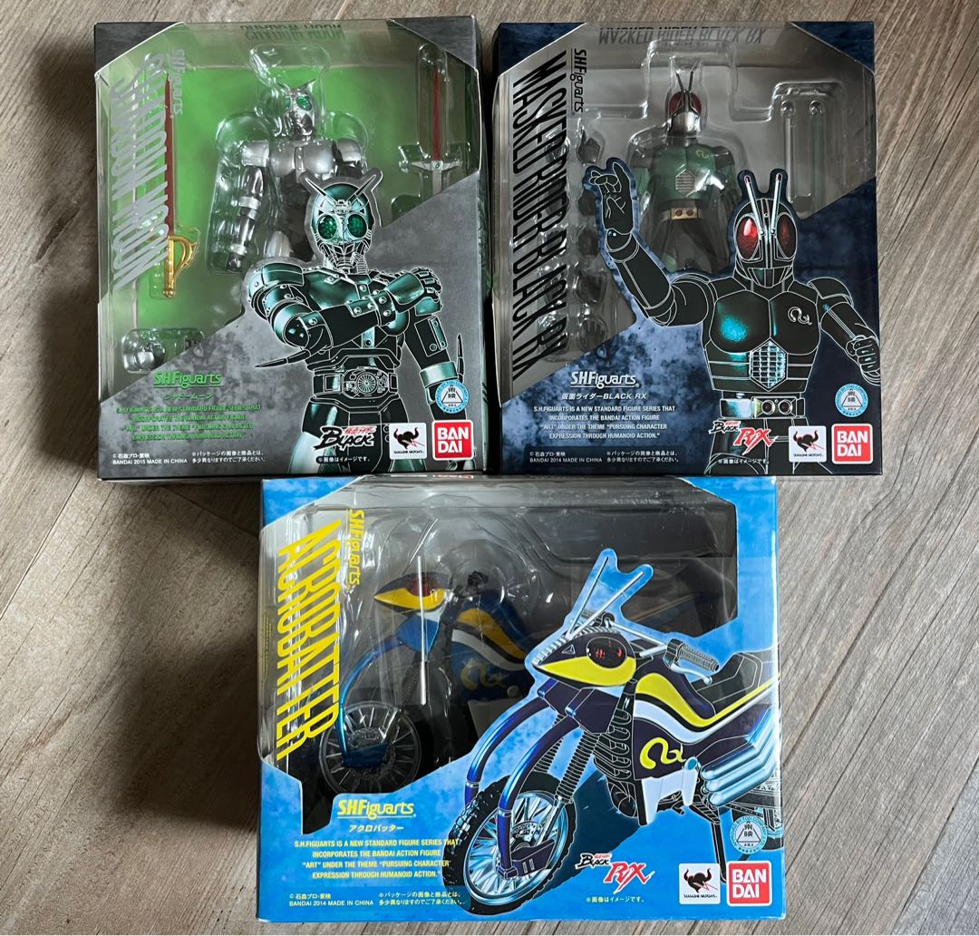 SHF Black RX 影月 飛蝗號 電單車 set Kamen rider 幪面超人 真骨 acrobatter , 興趣及遊戲, 玩具 ...
