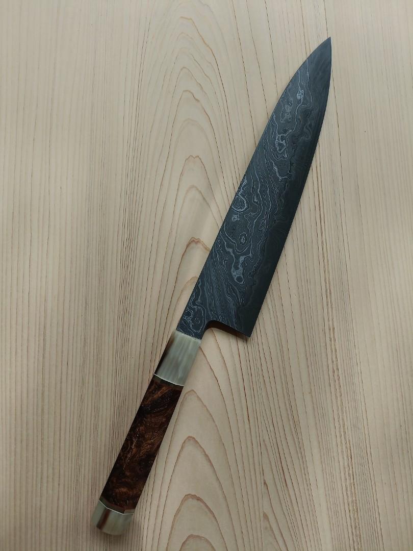 Shoichi Hashimoto Yuuzan blue white folded coreless damascus 240mm ...