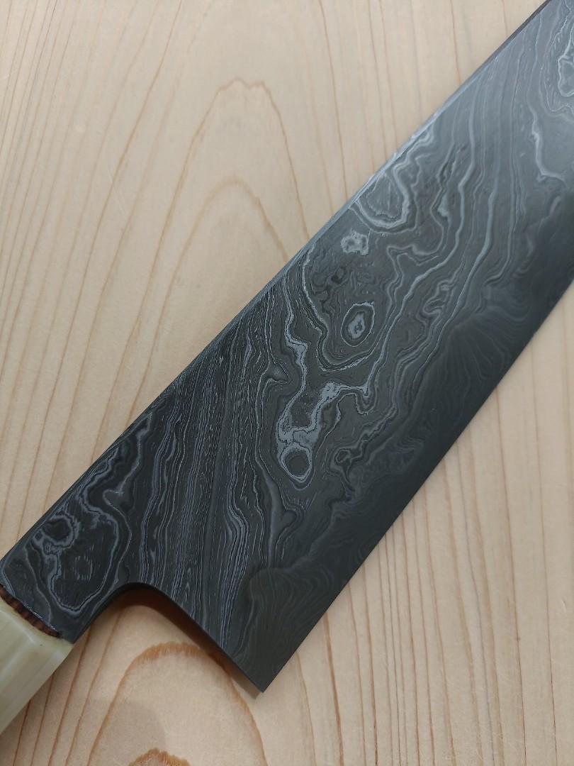 Shoichi Hashimoto Yuuzan blue white folded coreless damascus 240mm ...