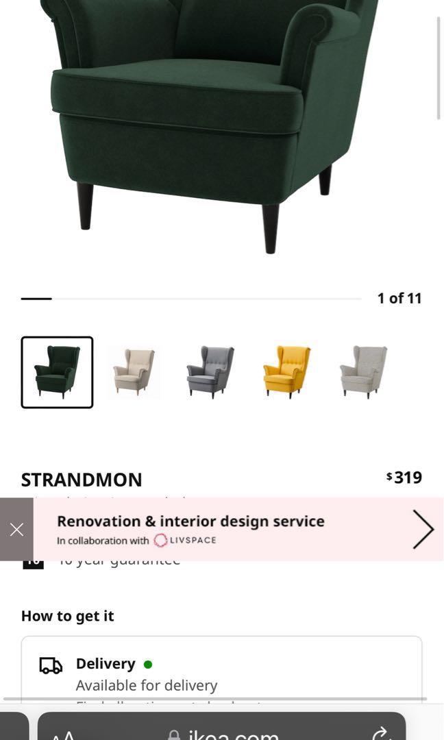 Strandmon sofa (IKEA), Furniture & Home Living, Furniture, Sofas on ...