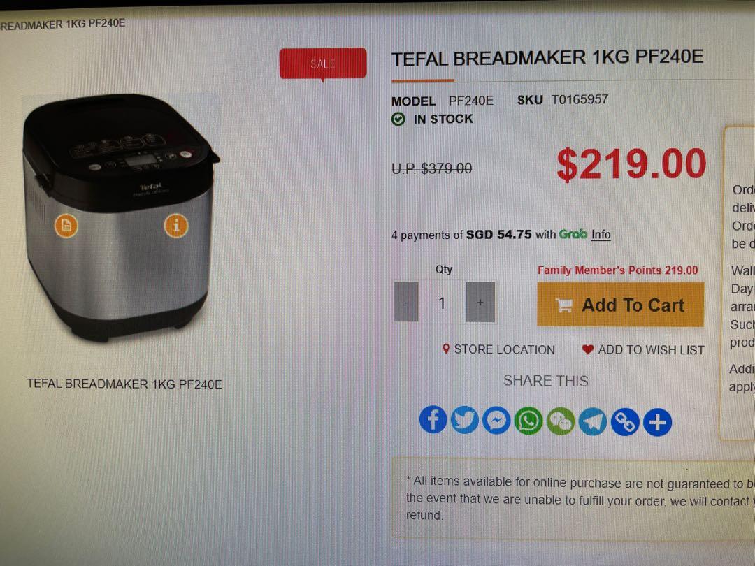 Tefal bread maker and mixer, TV & Home Appliances, Kitchen Appliances ...