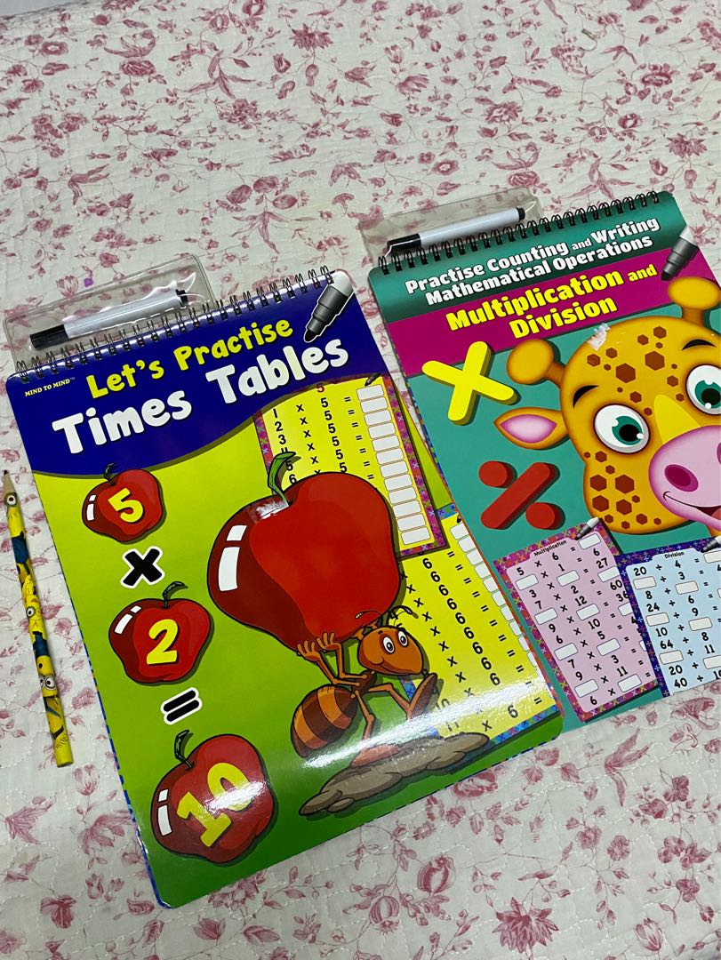 Times tables, multiplication & division wipe-clean with free marker ...